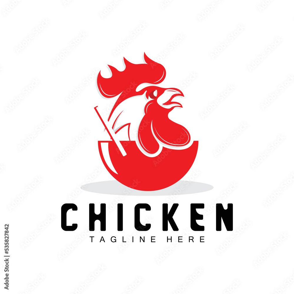 Grilled Chicken Barbecue Logo Design,Chicken Head Vector, Company Brand ...
