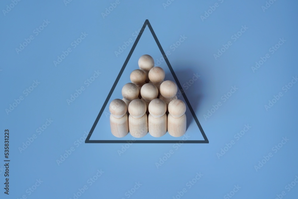 Hierarchical pyramid of people. Organizational management. Career ...