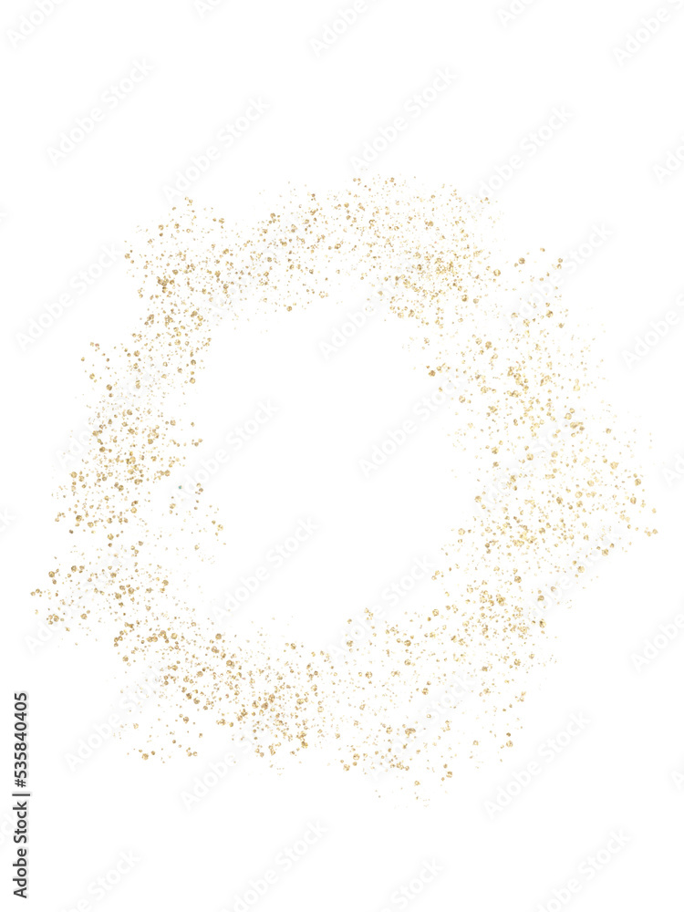 Circular gold frame, golden splattered border. Gold paint texture ...