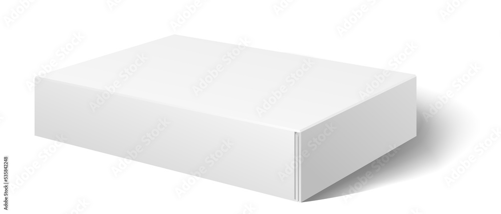 White box template. Blank product package mockup Stock Illustration ...
