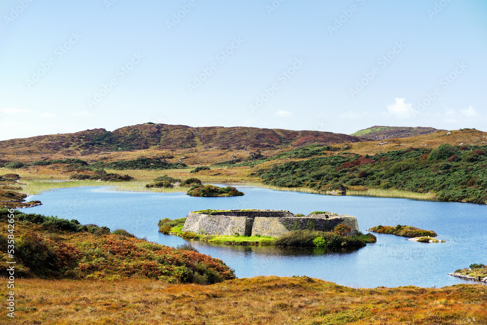 Doon Fort prehistoric stone cashel caiseal or dun. Pre Christian refuge ...
