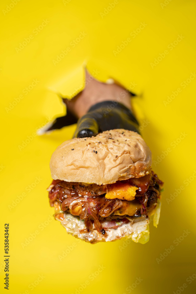 Stock de comida rápida amarilla - Fast food yellow Stock Photo | Adobe ...