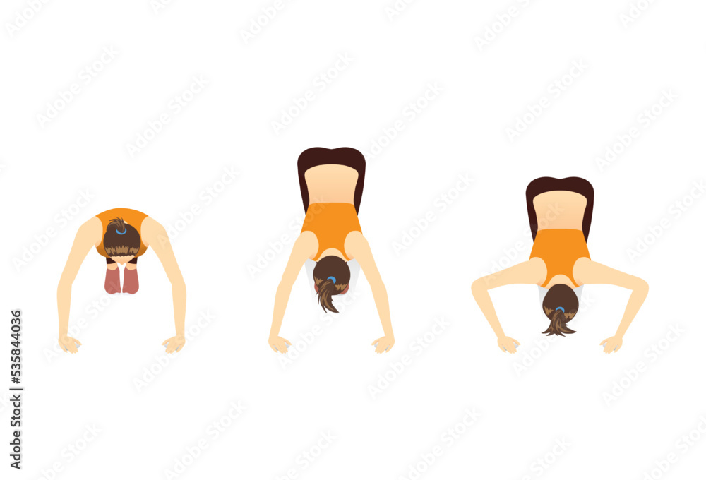 Women exercise with a shoulder push up pose in 3 steps. The workout ...