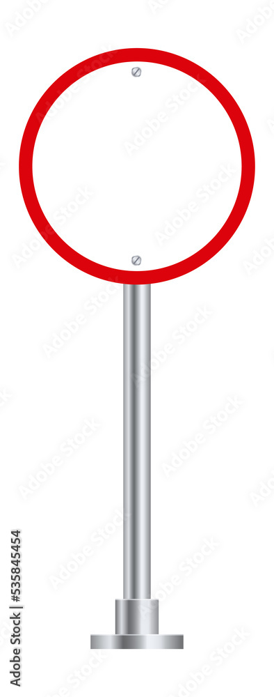 Blank red circle road sign. Warning symbol Stock Illustration | Adobe Stock