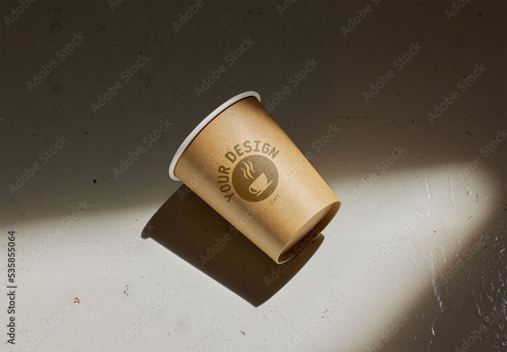 Paper Cup Mockup with Shadows Stock Template | Adobe Stock