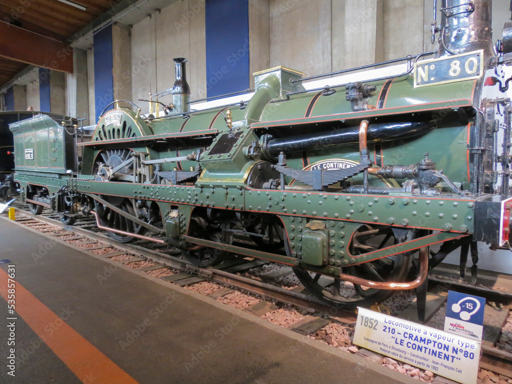 Alsace - Mulhouse - Cité du train - Locomotive Crampton 80 Le Continent ...