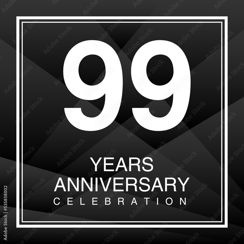 Vetor do Stock: 99 Year Anniversary Celebration Logo Vector On Red ...