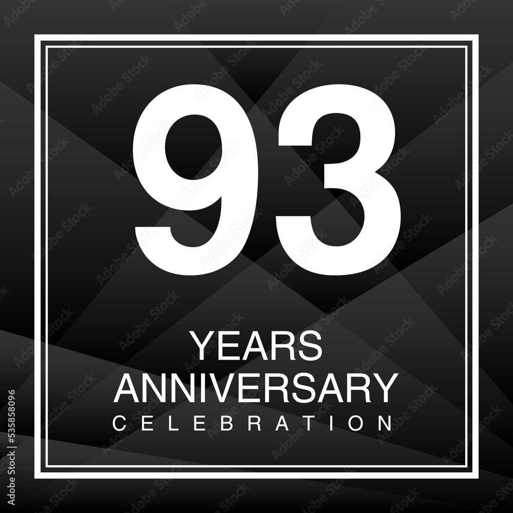 93 Year Anniversary Celebration Logo Vector On Red Background, 93 ...