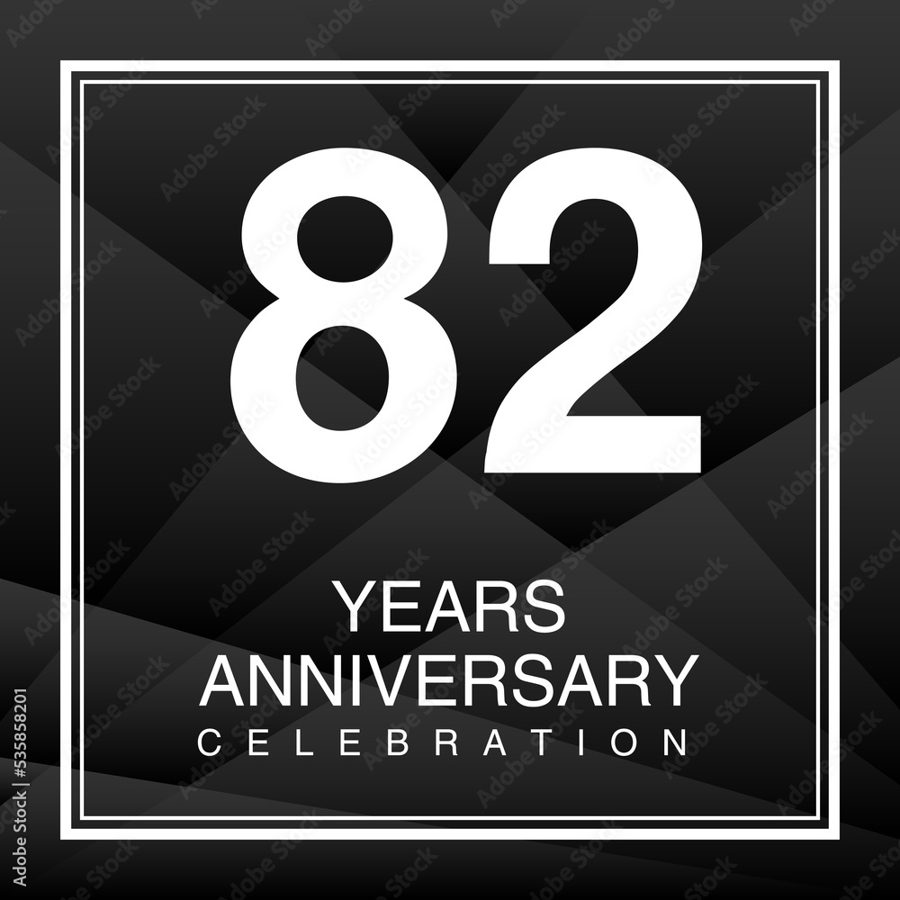 82 Year Anniversary Celebration Logo Vector On Red Background, 82 ...