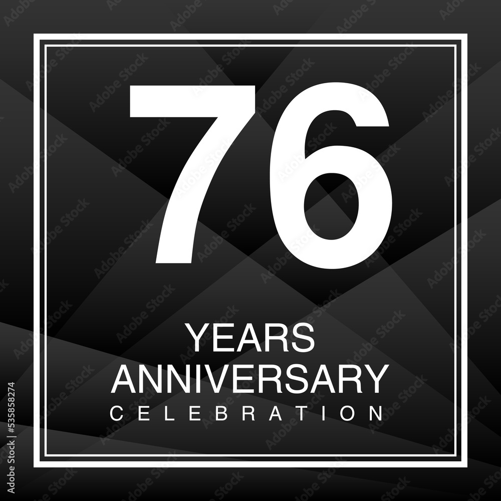 76 Year Anniversary Celebration Logo Vector On Red Background, 76 ...