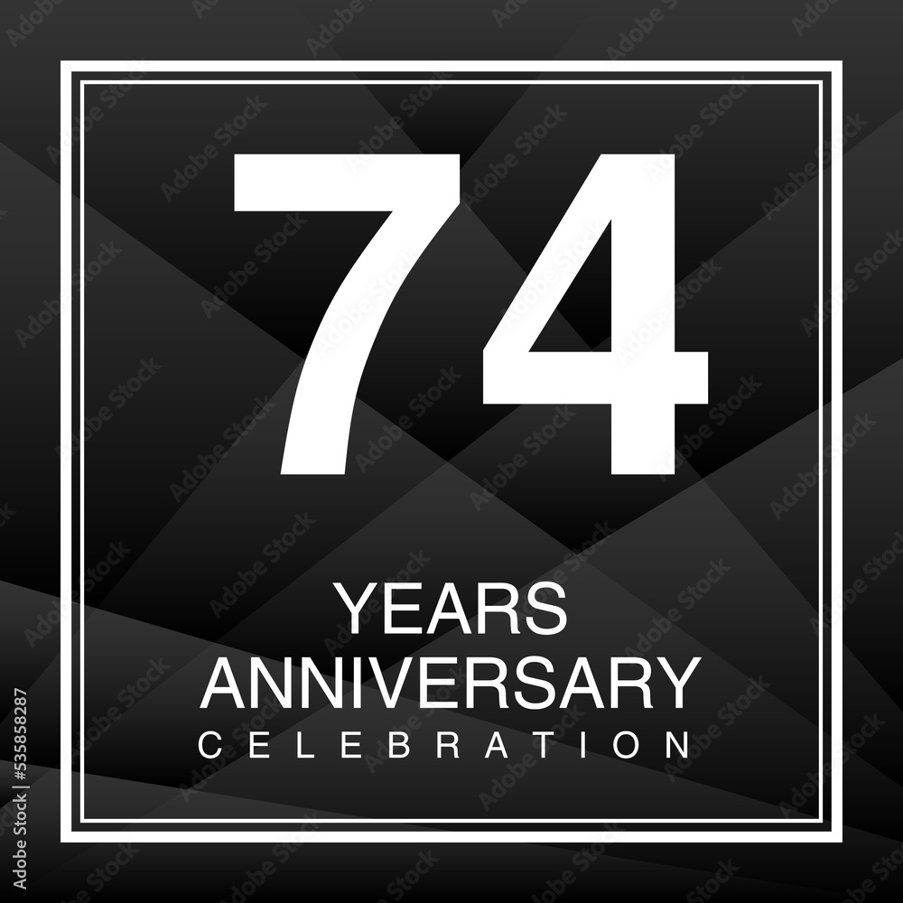 74 Year Anniversary Celebration Logo Vector On Red Background, 74 ...