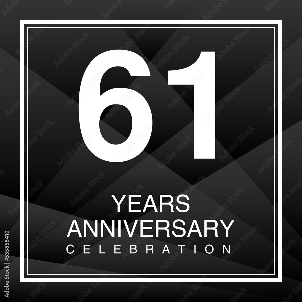 61 Year Anniversary Celebration Logo Vector On Red Background, 61 ...