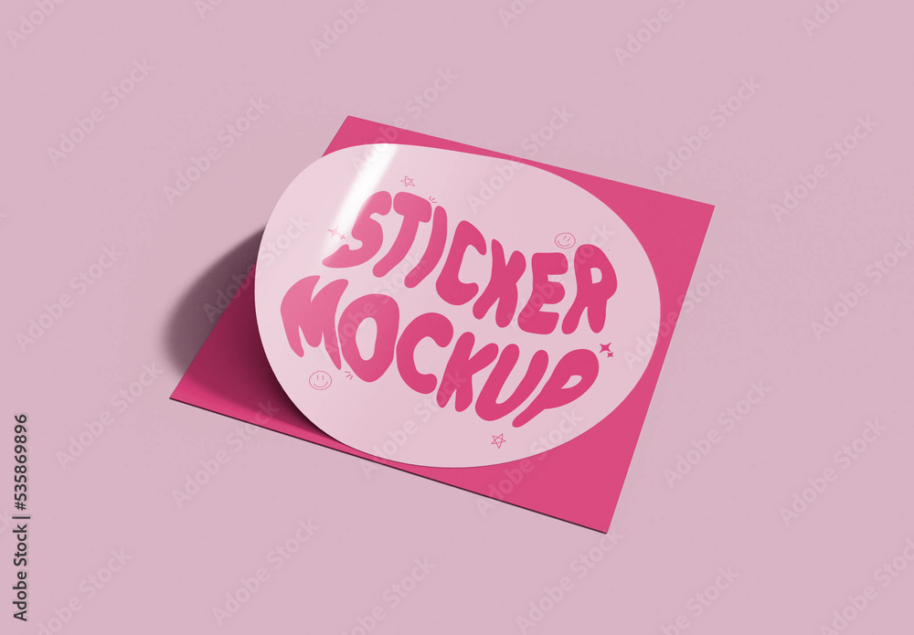 Adhesive Sticker Mockup Stock Template | Adobe Stock