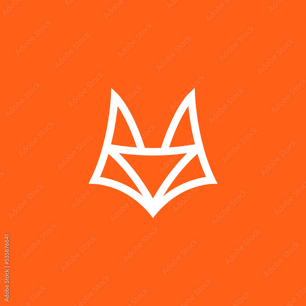 Simple fox head logo concept. Modern minimal fox icon line art isolated ...