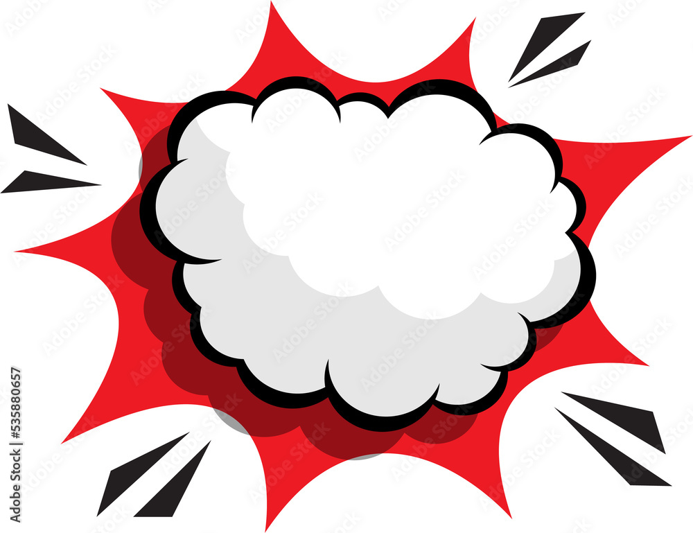 blank boom speech bubble cartoon comic book pop art background vector ...