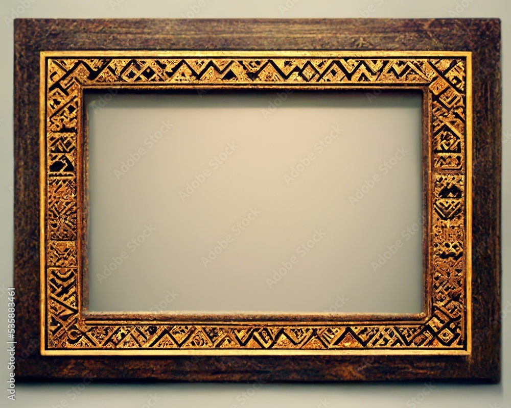 egyptian style picture frame mockup template design generative ai Stock ...