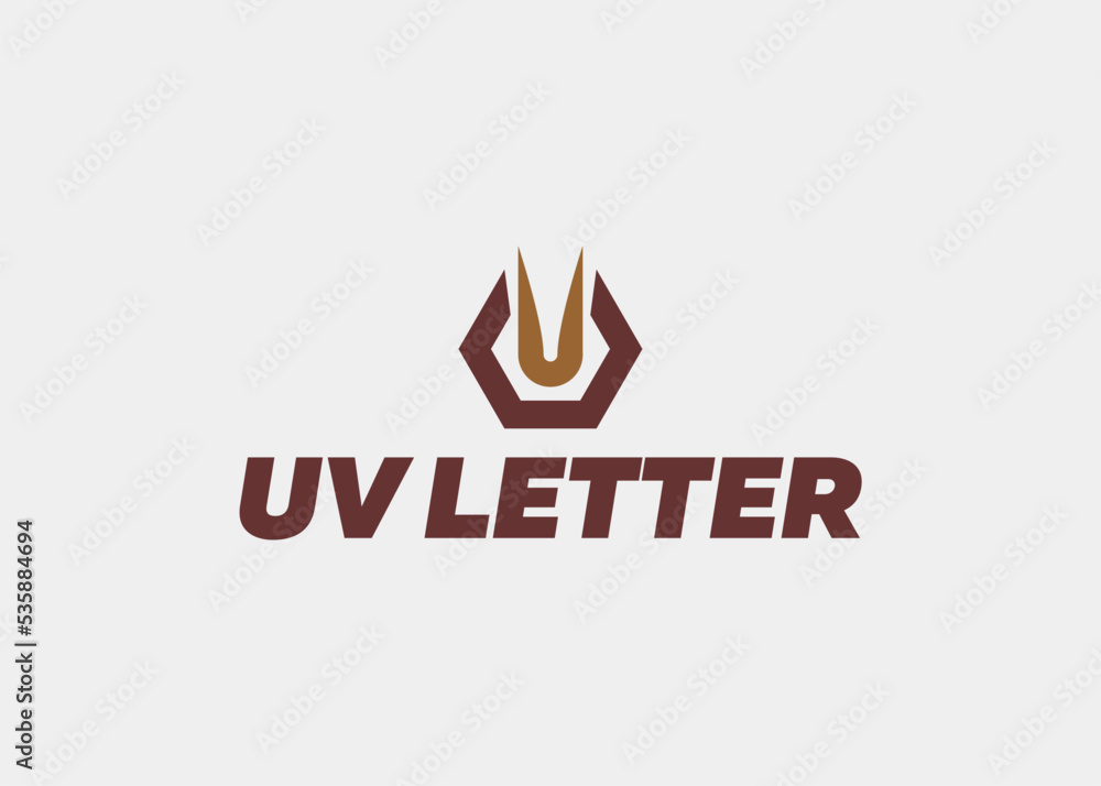 LOGO UV LETTER COMPANY NAME Stock Vector | Adobe Stock