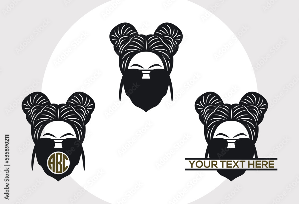 Messy Hair Bun SVG Monogram, Messy Bun Svg, Hair Bun With Sunglasses ... Messy Hair Bun SVG Monogram, Messy Bun Svg, Hair Bun With Sunglasses ...