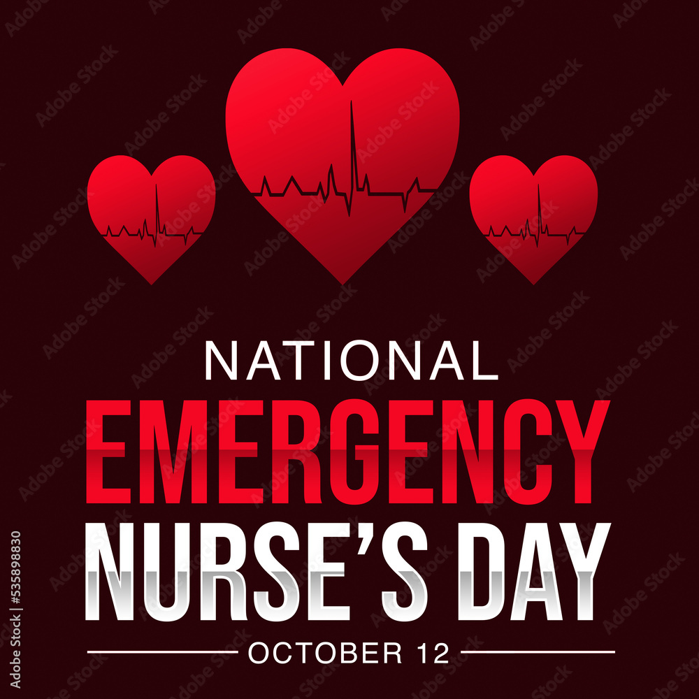 National Emergency Nurse's Day Wallpaper in Red color. Celebrating ...