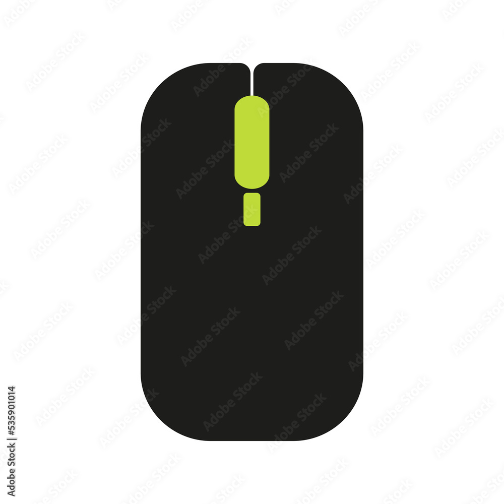 Wireless computer mouse pc accessory black flat. Modern lacquer plastic ...