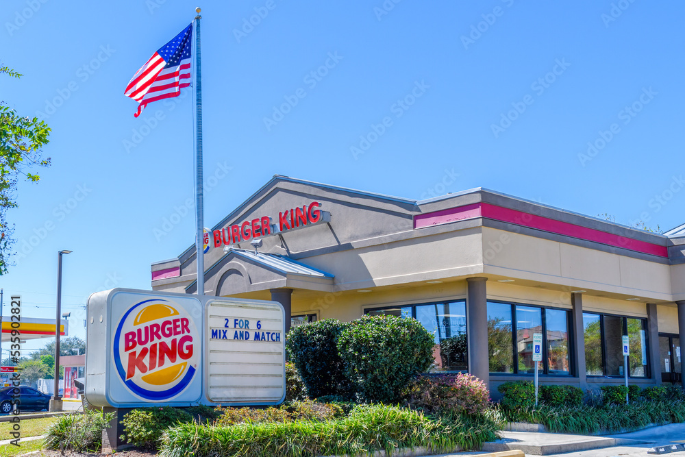 Burger King Restaurant on Elysian Fields Avenue in Gentilly on October ...