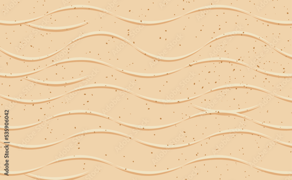 Beach sand illustration. Sand texture with waves. Golden sand texture ...