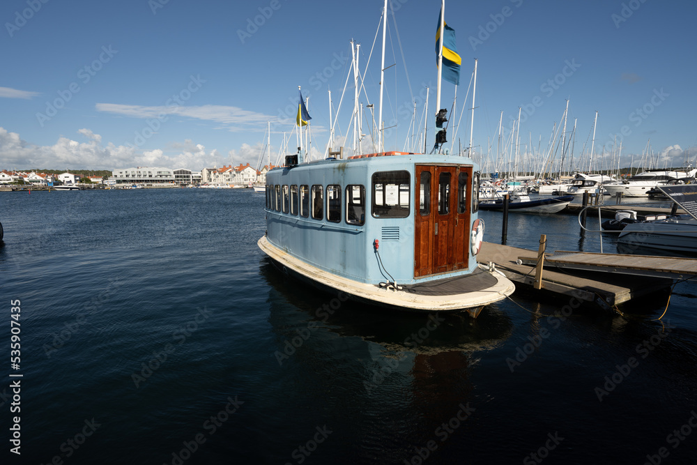 Marstrand, Sweden - July 15 2022: Electric passenger ferry Hamnfärjan ...