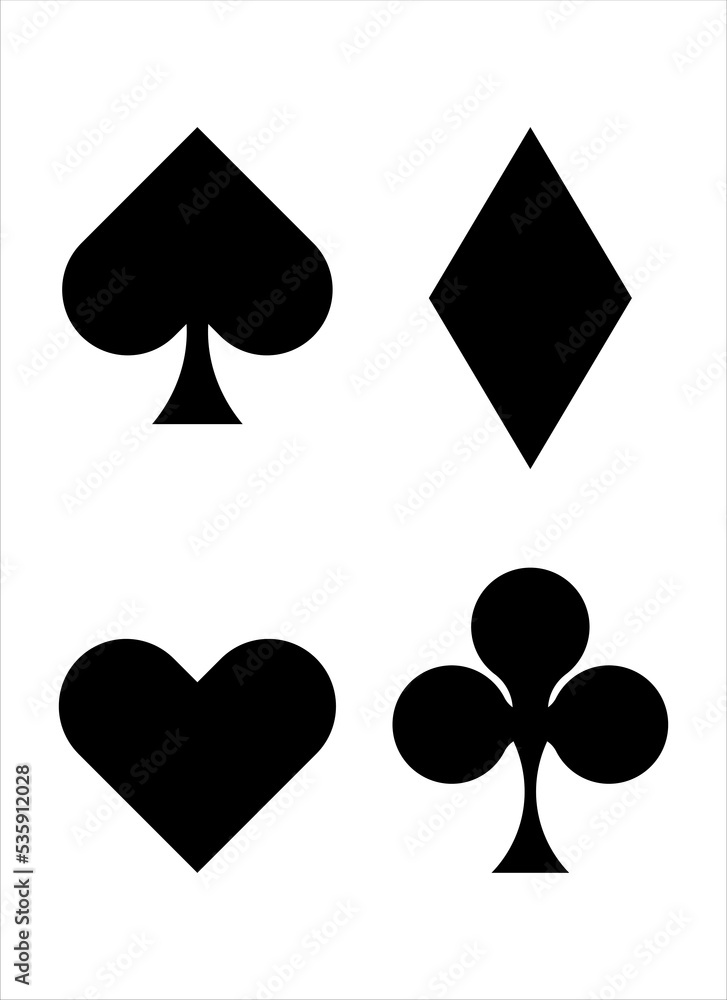 playing card symbols vector design illustration isolated on white ...