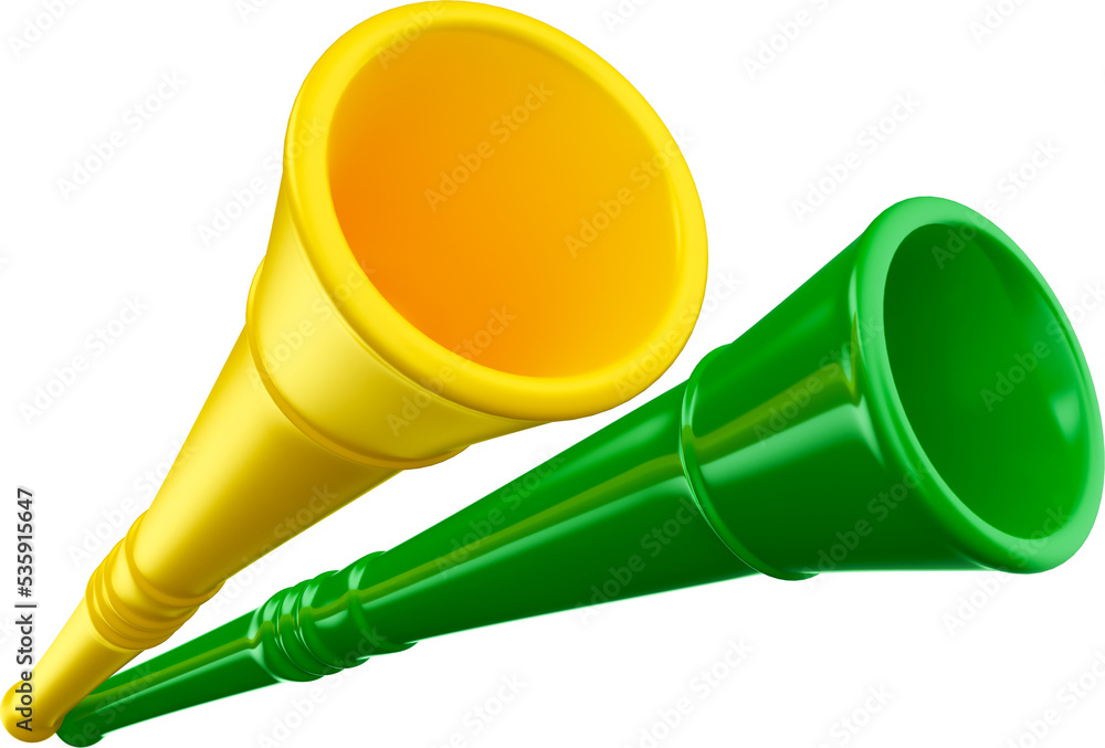 Vuvuzela Trumpet Illustration in 3d render realistic Stock Illustration ...