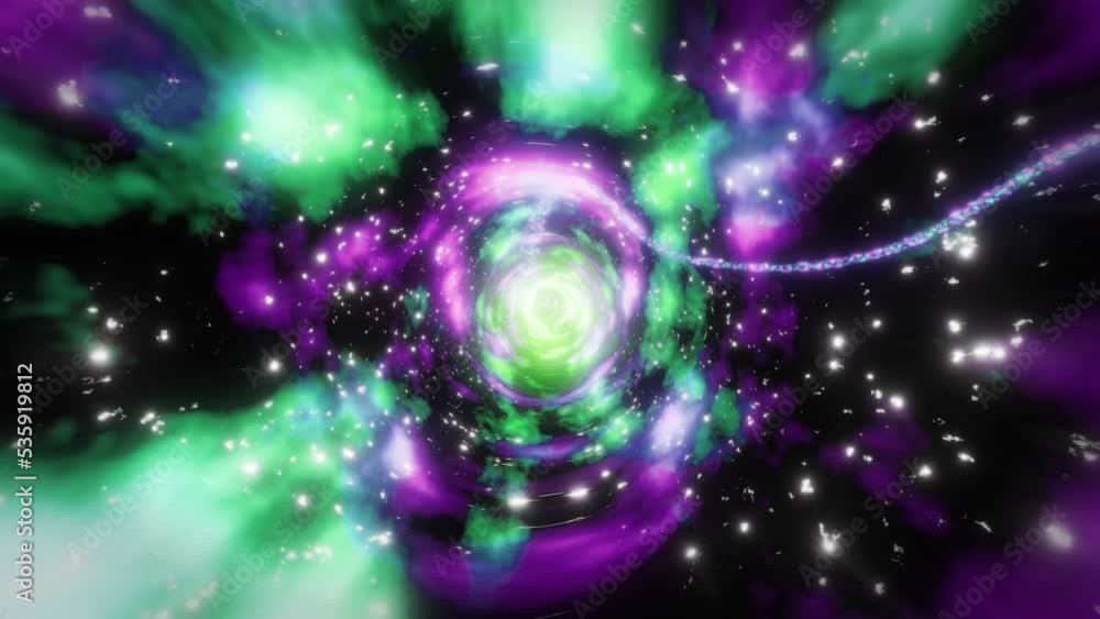 4K loop warp tunnel wormhole. Technology motion graphics Futuristic ...