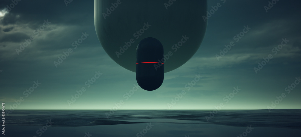 Alien Capsule Probe Droid AI Robot Black Red Sci Fi Horror Extra ...