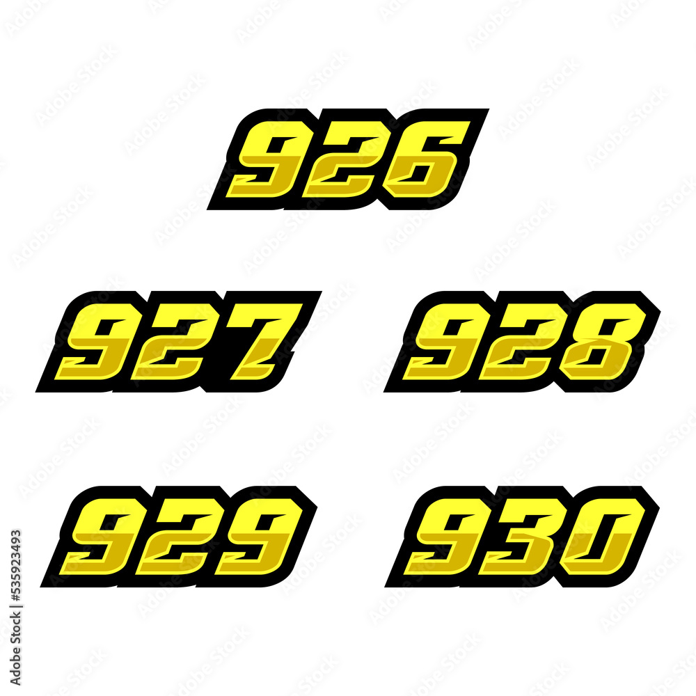 Racing Number Logo Design Vector Stock Vector | Adobe Stock