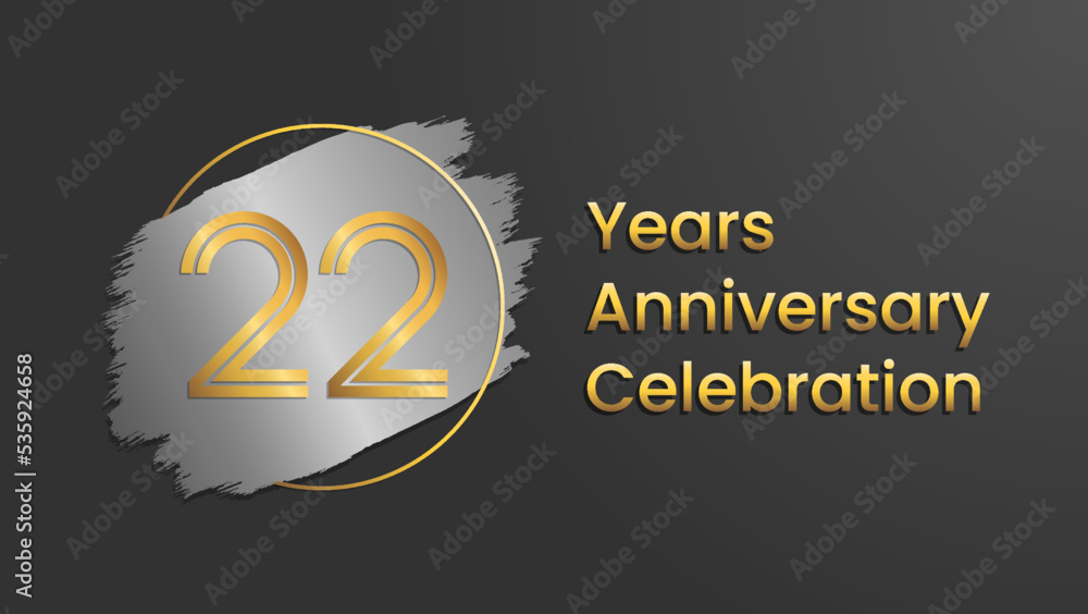 22 Years Anniversary Celebration, Perfect template design for ...