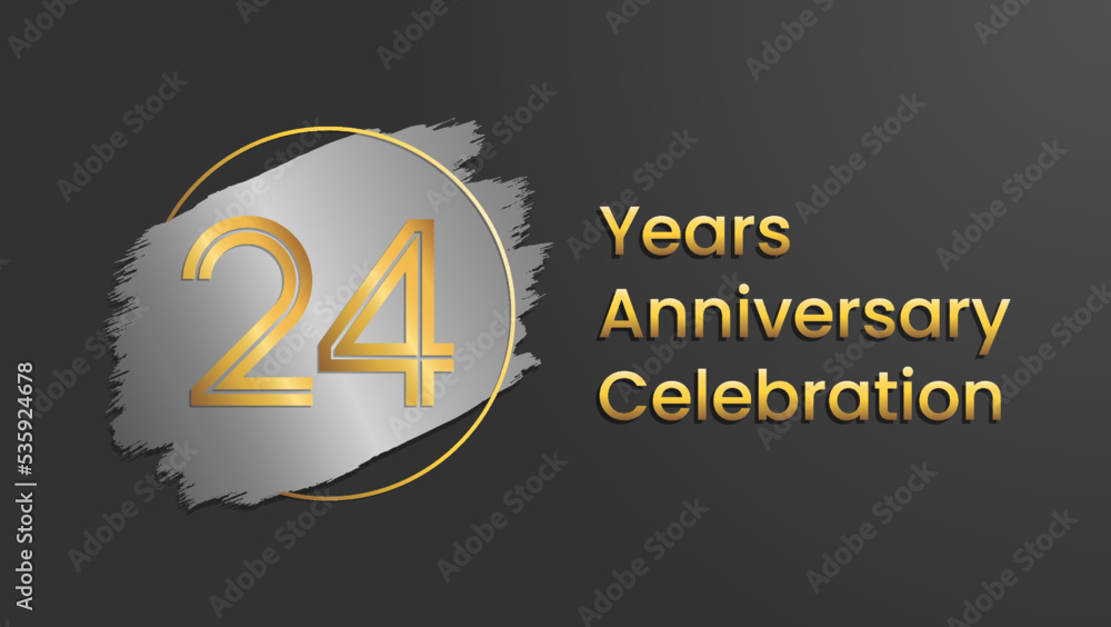 24 Years Anniversary Celebration, Perfect template design for ...