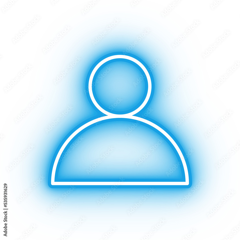 Neon blue profile icon, glowing user icon on transparent background ... Neon blue profile icon, glowing user icon on transparent background ...