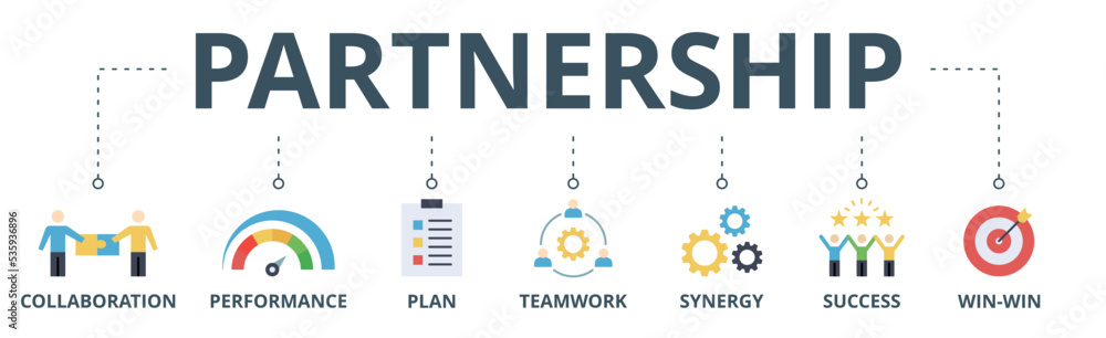 Partnership banner web icon vector illustration concept with icon of ...