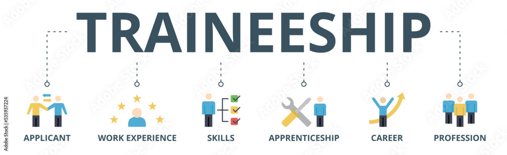 Traineeship banner web icon vector illustration concept for ...