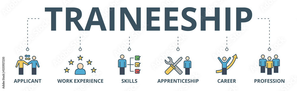 Traineeship banner web icon vector illustration concept for ...