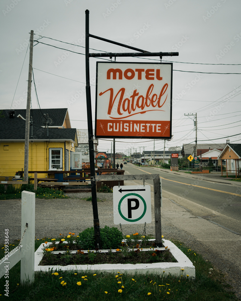 Motel Natabel vintage sign, Percé, Québec, Canada Stock Photo | Adobe Stock