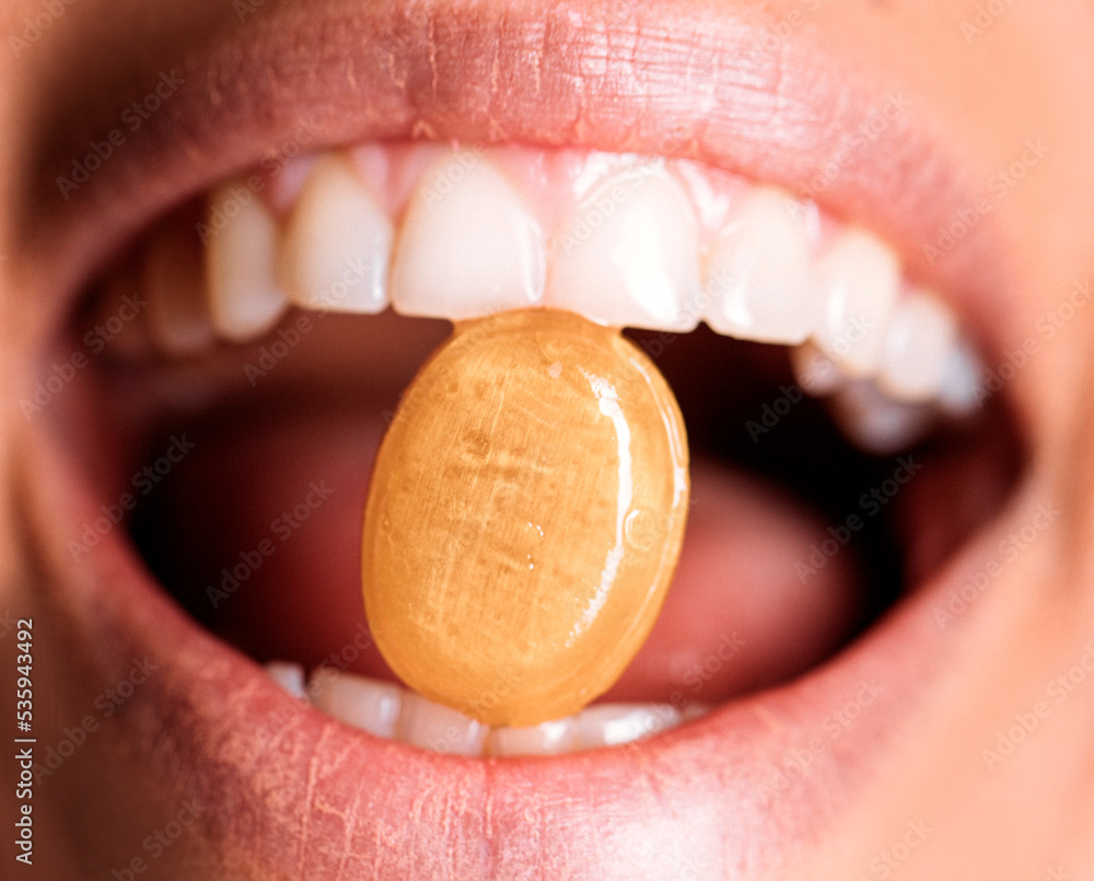 Sexy woman lips. Dessert. Woman lips. Teeth. Smile woman face ...