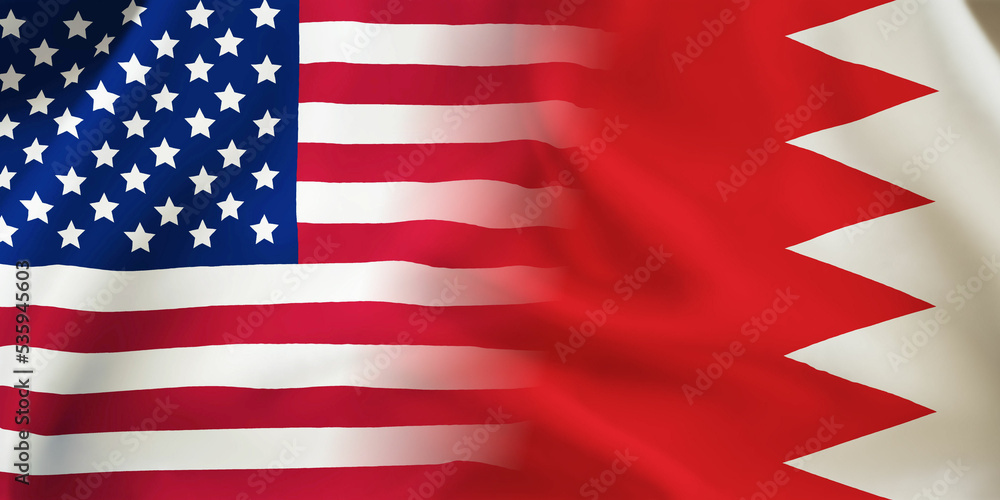 Bahrain,USA flag together.American,Bahrain waving flag Stock ...