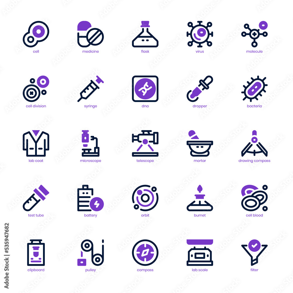 Science icon pack for your website, mobile, presentation, and logo ...