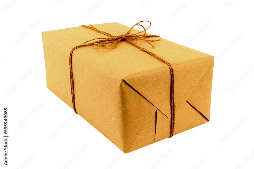 Photo & Art Print Brown paper parcel small tied string photo ...