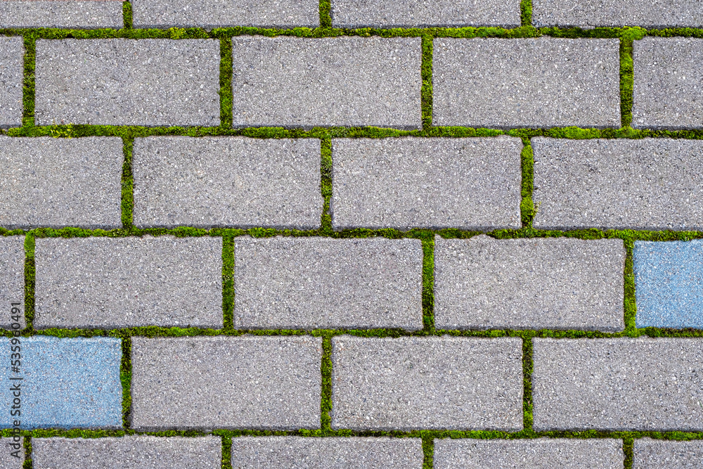 Cobblestone pavement Stone tile floor paving. Abstract background ...