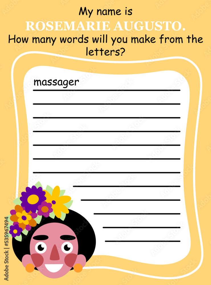 Poster Funny anagram word game for kids with Mexican girl vector ...