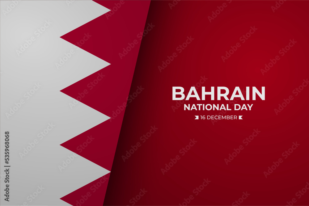 Bahraini memorial holiday 16th of December with 3D flag. Bahrain happy ...