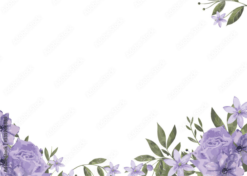 Purple Watercolor Flower Background Stock Vector | Adobe Stock