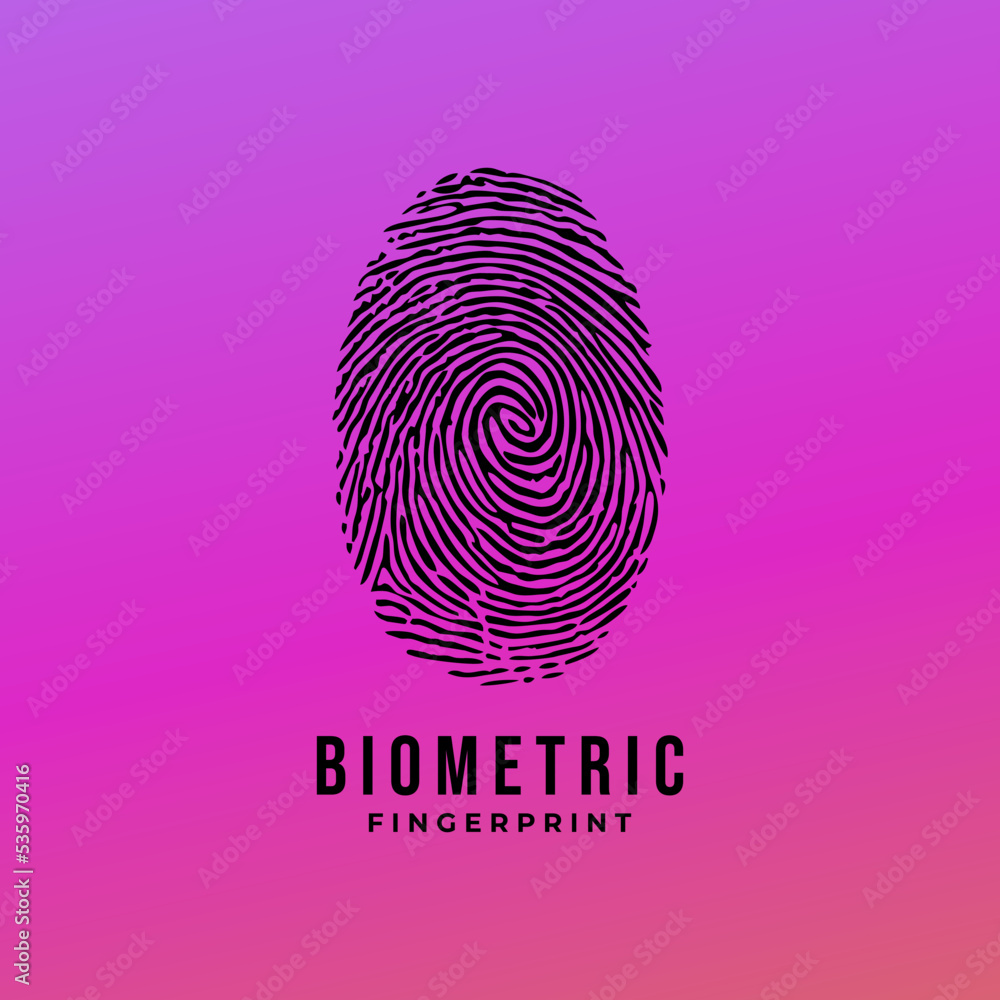 fingerprint biometric vector template. finger stamp graphic ...