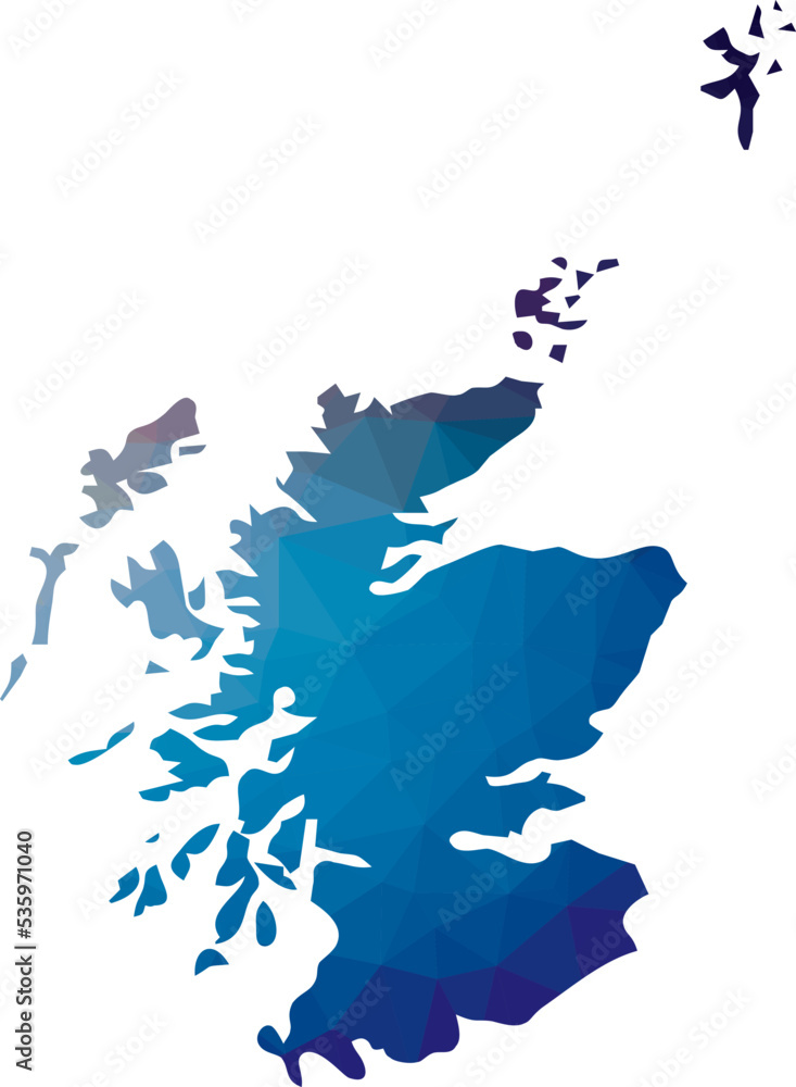 Vector Image Of The Map Of Scotland With A Blue Pattern, Isolated On ...