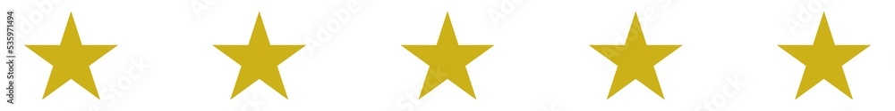 Five (5) Star Sign. Star Rating Icon Symbol for Pictogram, Apps ...